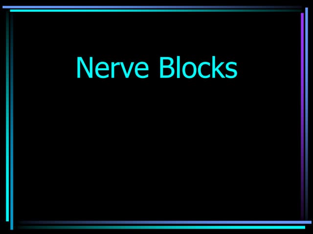 ExtraOral Nerve Block Techniques | DOCX