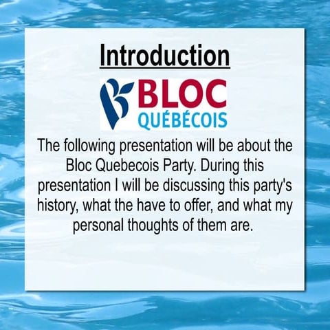 Bloc quebecois presentation | ODP