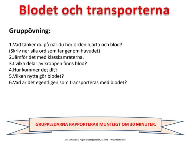 Blodomloppet och gasutbyte | PPTX
