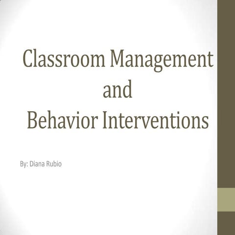 Classroom Management & Behavior Interventions | PPTX
