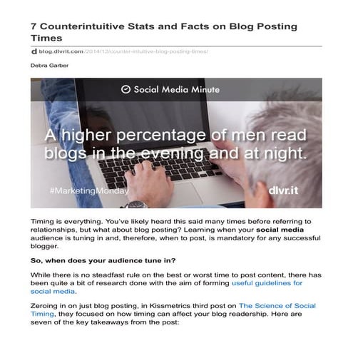 7 Counterintuitive Stats and Facts on Blog Posting Times | PDF