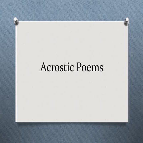 Blog acrostic poems powerpoint grade 7 | PPT