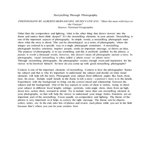 Storytelling through photography | PDF