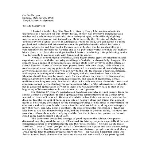 Blog Listserv Assignment | PDF