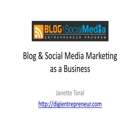 Blog and Social Media Marketing as a Business | PDF | Social Networking ...