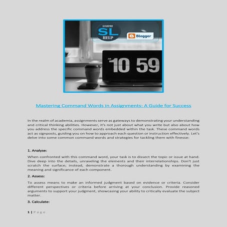 Blog 01 Mastering Command Words In Assignments A Guide For Success Pdf 