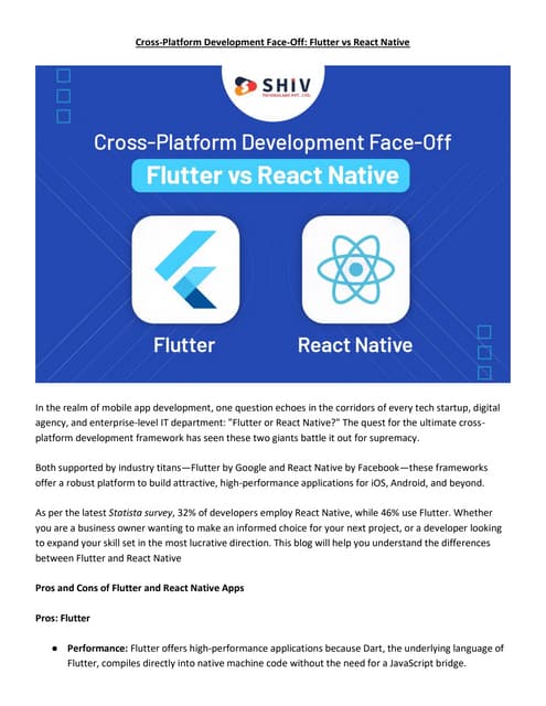 Flutter Vs React Native Ppt