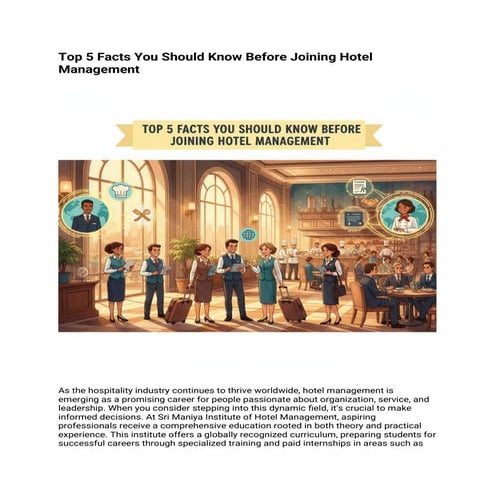 Top 5 Facts You Should Know Before Joining Hotel Management | DOCX