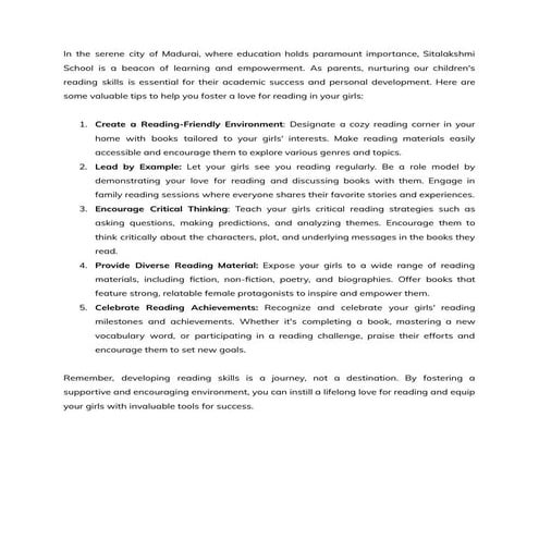Parental Tips_ To Develop Reading Skills of Your Girls.pdf | Parenting ...