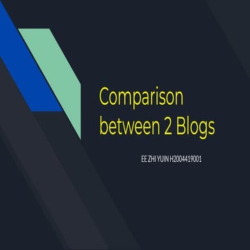 Comparison between 2 Food Blogs | PPT