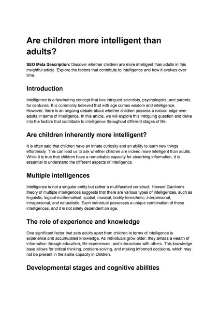 Factors affecting intelligence | PPT