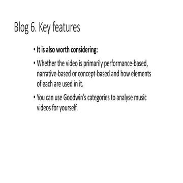 Blog 6 Key features of a music video | PPTX
