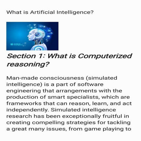 What is Artificial Intelligence | PDF