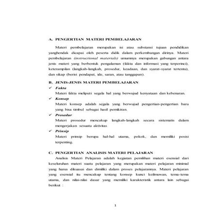 Analisis Materi Pembelajaran | DOCX