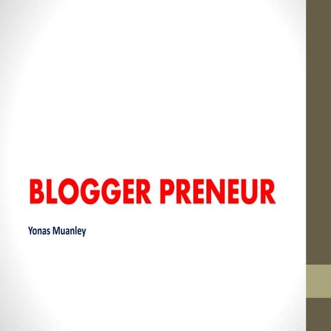 Blogger preneur | PPTX