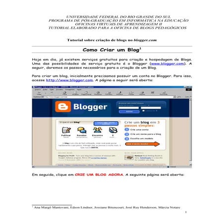 Blogger Tutorial | PDF