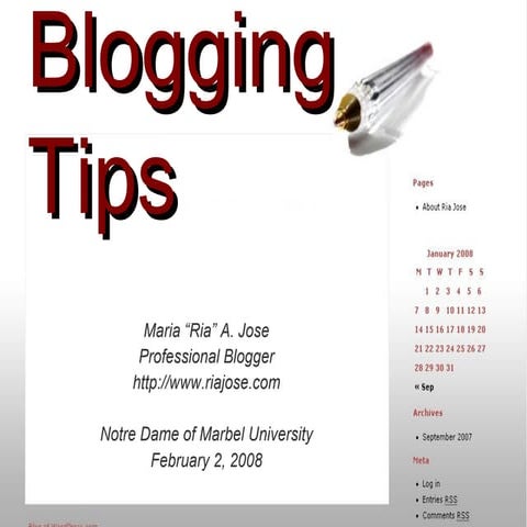 Blogging Tips | PPT | Internet | Computing