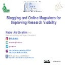Blogging and Online Magazines for Improving Research Visibility | PPT