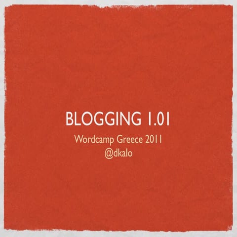 Blogging 101 | PDF