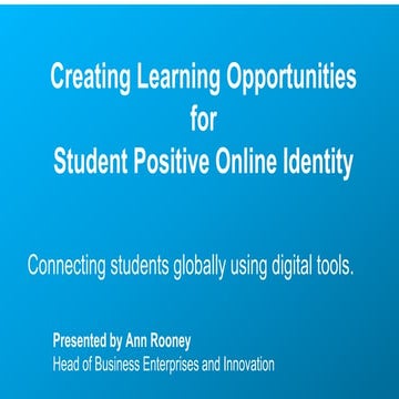 Creating Opportunities for Positive Online Student Identity | PPT