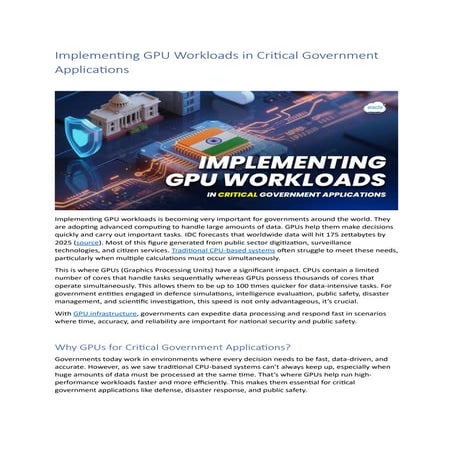 Implementing GPU Workloads in Critical Government Applications | PDF