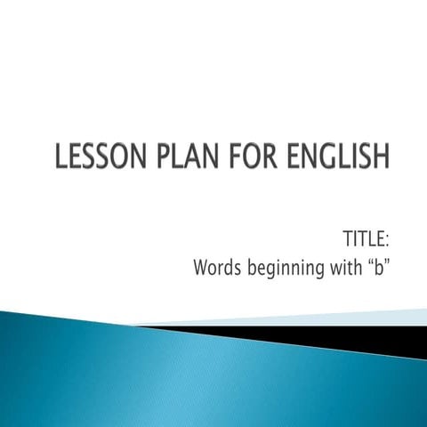 Blog lesson plan for english | PPTX | Education