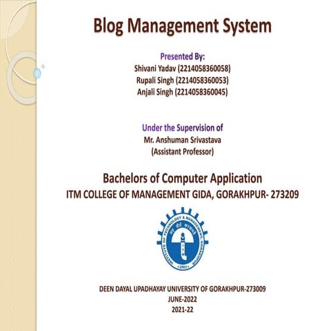 Blog Management System | PPTX