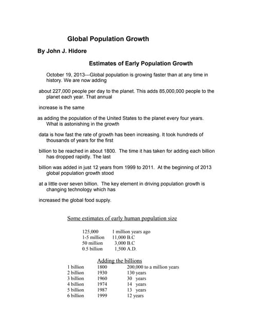 WORLD POPULATION | PPTX