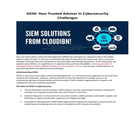 Discover the unparalleled strength of Managed SIEM Services with ...