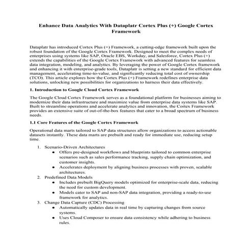 Blog post - Enhance Data Analytics With Dataplatr Cortex Plus ...