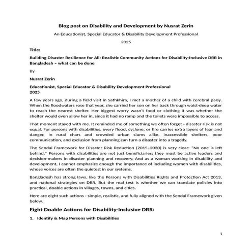 Blog post 4 of Nusrat Zerin_Building Disaster Resilience for All ...