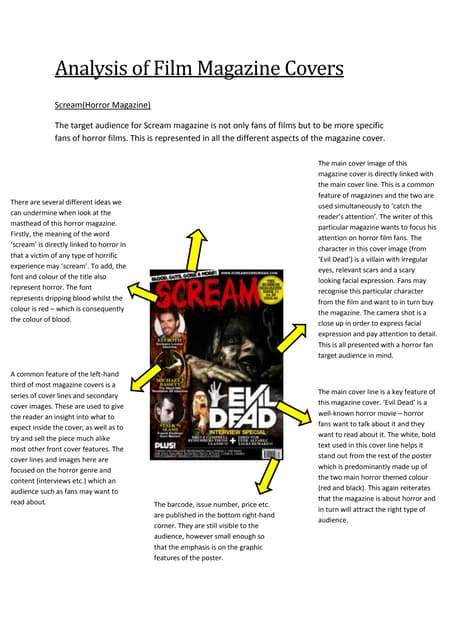 Scream magazine analysis | PPT