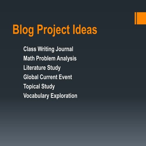 Blog Project Ideas | PPT