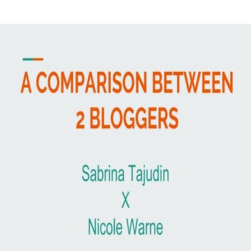 Blogs comparison | PPT