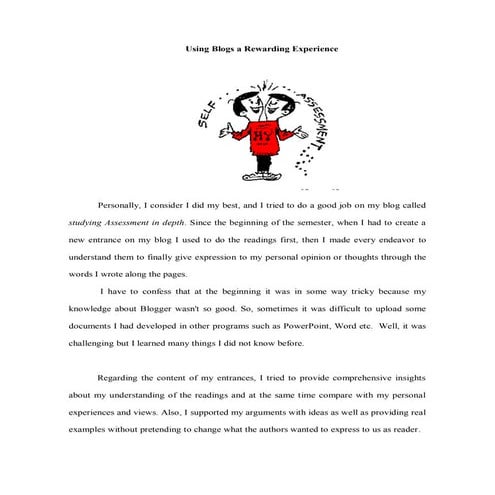 Blog self assessment | PDF