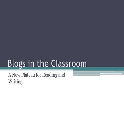 Blogging In the Elementary Classroom | PPT
