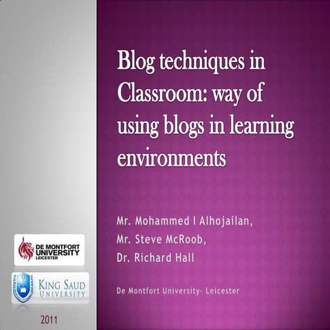 Blog techniques in classroom | PPTX