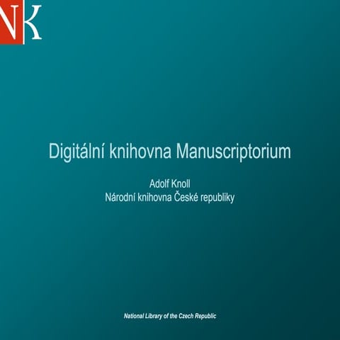 Adolf Knoll - Digitální knihovna Manuscriptorium | PDF