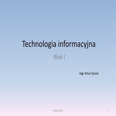 Technologie Informatyczne. Bazy Biblioteczne | PPT