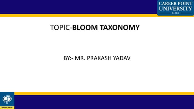 Bloom’s Taxonomy (complete) | PPTX
