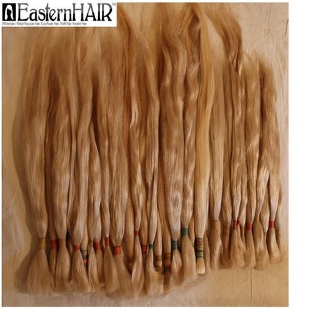 Virgin Glossy Fine Soft Hair Ponytails in Light Blonde Color | PDF