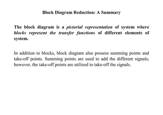 Block Diagram Reduction | PPTX