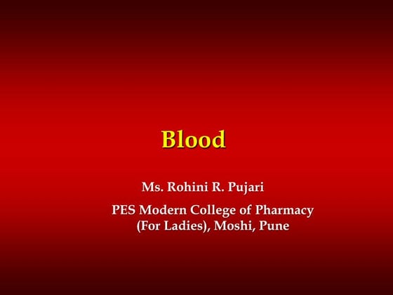 Anatomy & Physiology Lecture Notes - Blood | PPT | Blood Disorders ...
