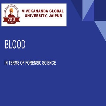 Forensic Serology: BLOOD | PPT