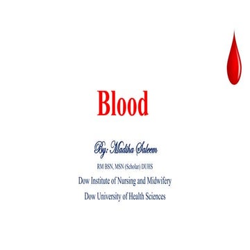 Blood| Ppt by Madiha Saleem & Uploaded By Barkat Ali | PPT