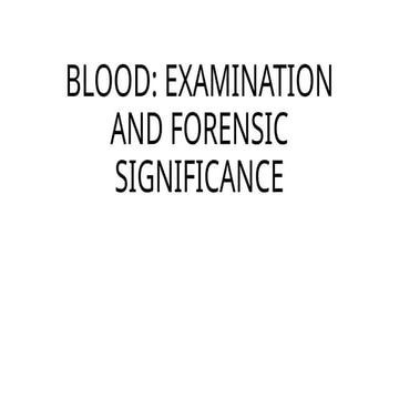 Examination of Blood | PPTX