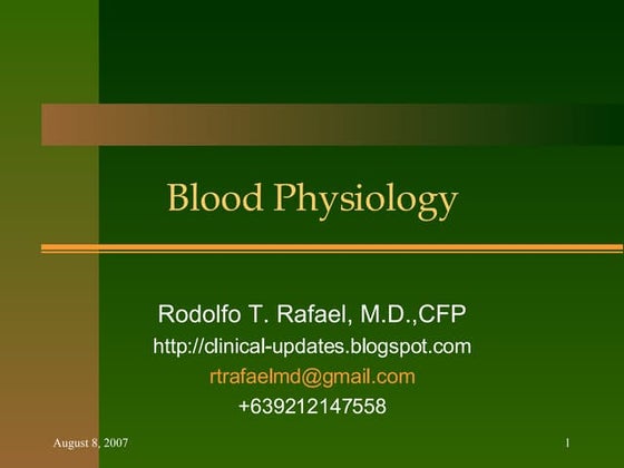 Ppt Blood Physiology Powerpoint Presentation Free KS2 PowerPoint