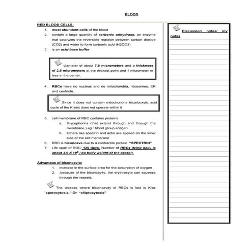 Blood Sample Chapter Key Notes | PDF