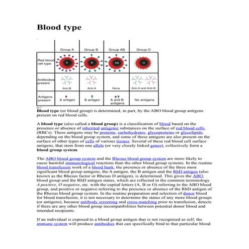 Blood Type From Rtibloodinfo | PDF | Blood Disorders | Diseases and ...