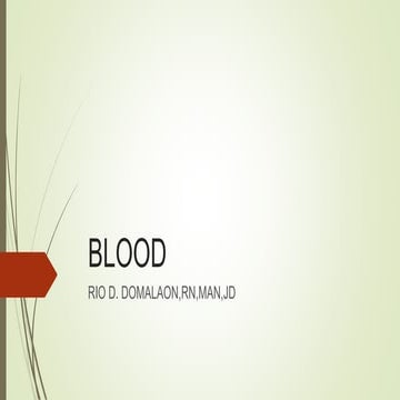 Anatomy & Physiology Lecture Notes - Blood | PPT